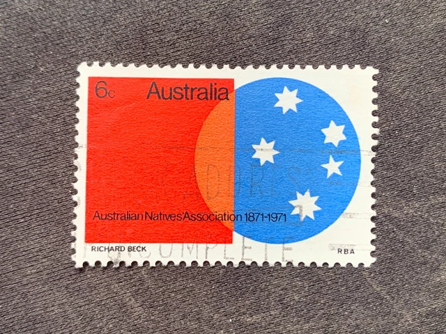 1971 AUSTRALIA CENTENARY Australian Natives Association 6C Symbol ...