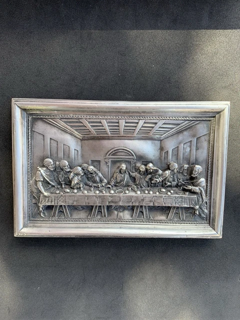 ANCIENNE PLAQUE BAS Relief La Cène D’après Leonard De Vinci Vintage Old ...