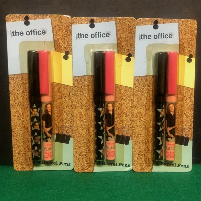 THE OFFICE NBC TV Show Barrel Pens MOC 3 Packs Unopened NOS Pam Dunder ...