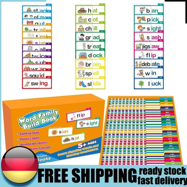 CVC WORD FLIP Chart Vowel Word Flashcards Educational Word Builder Game ...