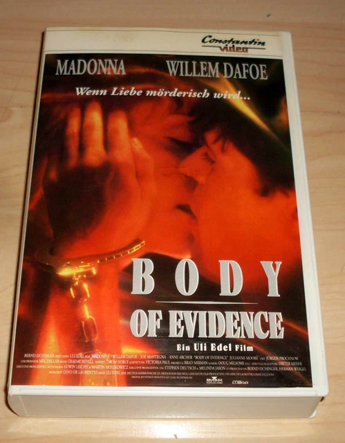 VHS FILM - Body of Evidence - Madonna - Willem Dafoe - Videokassette ...