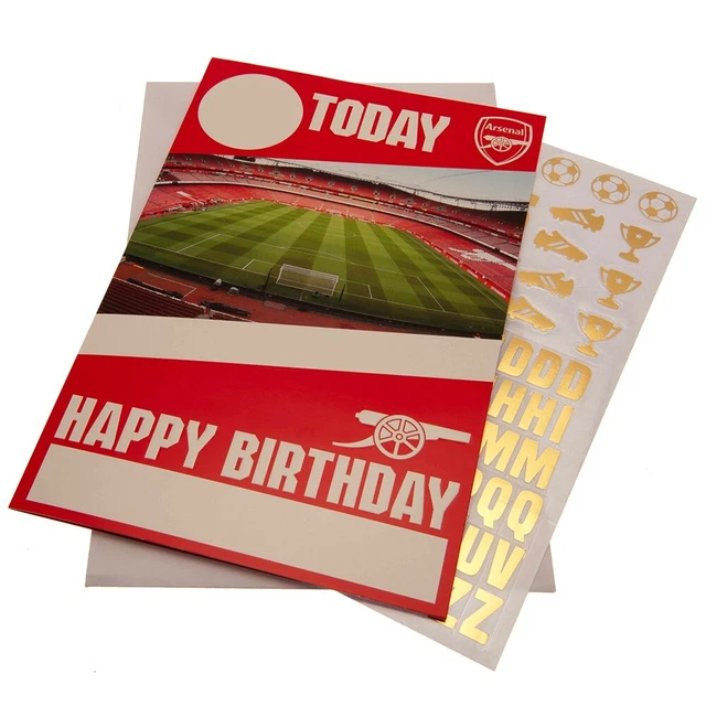 ARSENAL FC PERSONALISE Happy Birthday Card With Stickers AFC Gift £4.20 ...