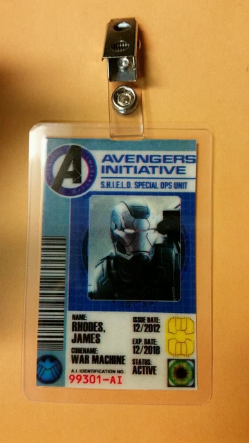 AVENGERS IDENTIFICATION BADGE -james Rhodes Guerre Machine Cosplay Prop Costume EUR 9,19 ...