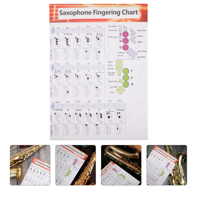 TABLEAU DES DOIGTÉS Du Saxo Grille D'accords Pour Débutant Saxophone ...