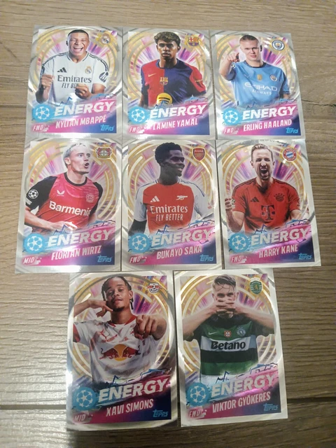 TOPPS UEFA CHAMPIONS League 2024/25 24/25 2025 Sticker energy full set 8 piece EUR 22,00 ...