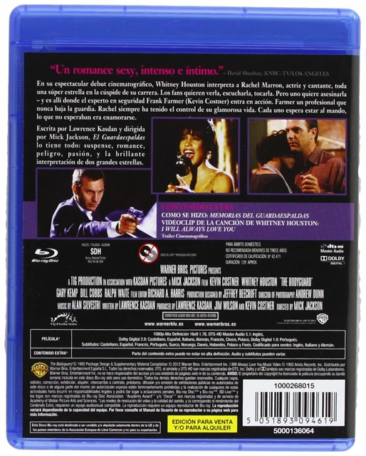 EL GUARDAESPALDAS BLU-RAY (27 Marzo 2012 descatalogado) The Bodyguard ...