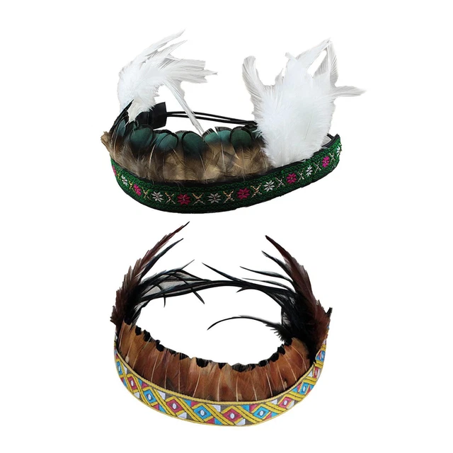 FEATHER HEADDRESS DECORATIVE National Style Headpiece Kids Indian ...