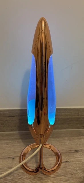 MATHMOS NEO LAVA Lamp Copper With Blue Wax / Purple Bottle Desk Light ...