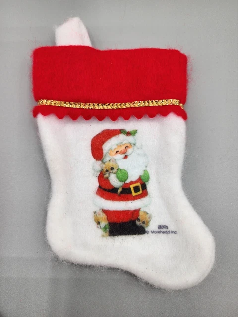 VINTAGE MOREHEAD INC Mini Christmas Stockings Set Of 4 Santa, Teddy ...