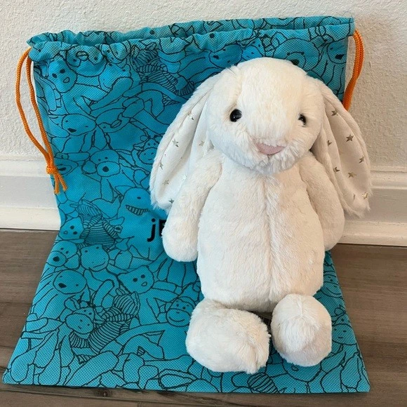 JELLYCAT BASHFUL TWINKLE Bunny White Cream Star Ears 31cm With Tags ...
