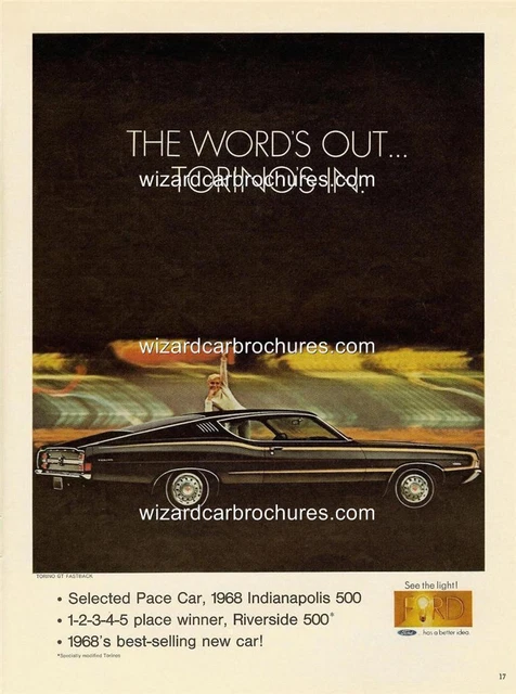 1968 FORD TORINO Gt Fastback A3 Poster Ad Advert Advertisement Sales ...