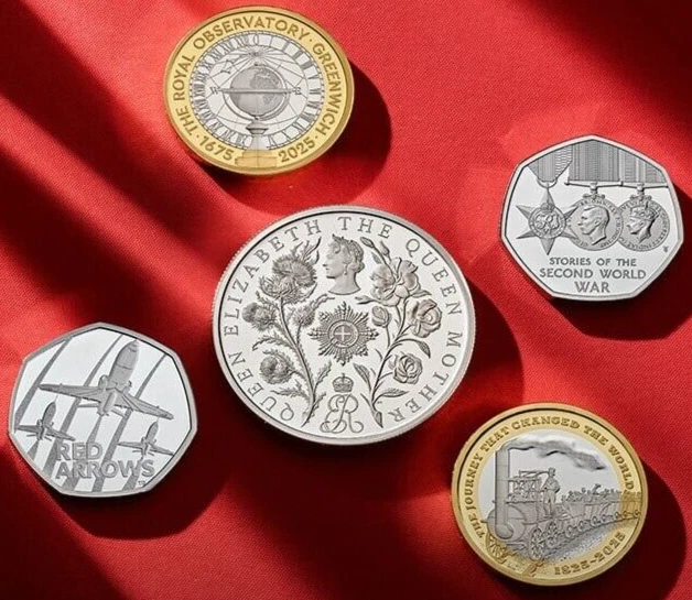 ROYAL MINT 2025 QUEEN ELIZABETH THE QUEEN MOTHER 5 Pound £5 Coin BU £10 ...