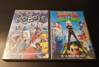 KIDS ANIMATED MOVIE DVD Lot Robots & Monsters Vs Aliens Tested Free ...