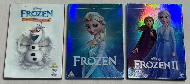FROZEN 1 & 2 + SING ALONG EDITION : Disney Classics DVDs + Slip Covers ...