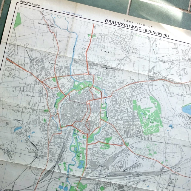WW2 1945 BRAUNSCHWEIG Brunswick Germany Town Plan Istd Map Raf Air ...