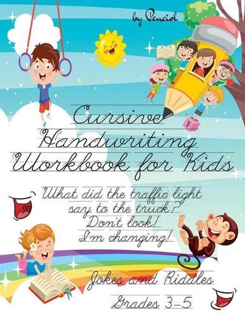 CURSIVE HANDWRITING WORKBOOK for kids jokes and riddles: Fun ...