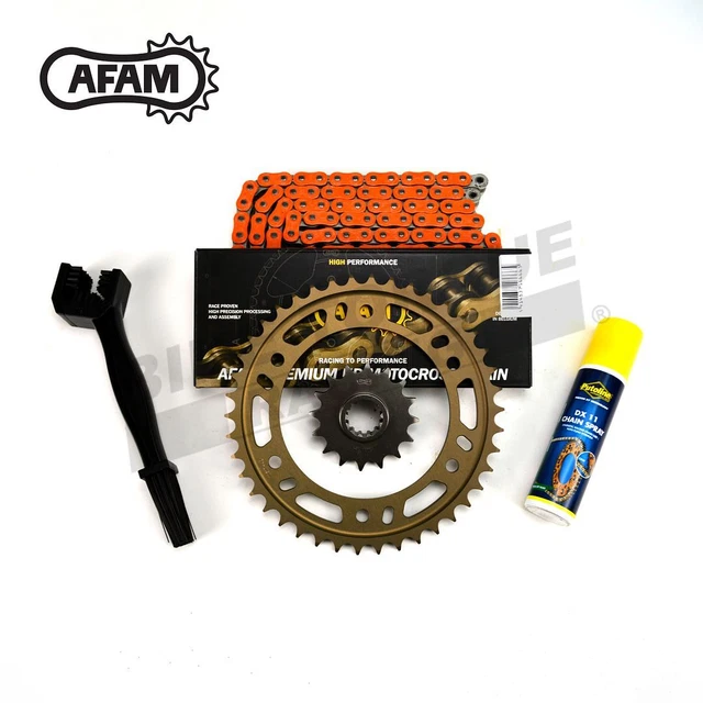 KIT CHAÎNE ET pignon orange AFAM (alliage arrière) pour Yamaha YZ426F ...