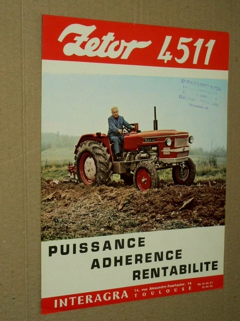 PROSPECTUS TRACTEUR ZETOR 4511 Brochure Tractor Traktor Trattore Prospekt EUR 7,99 - PicClick FR