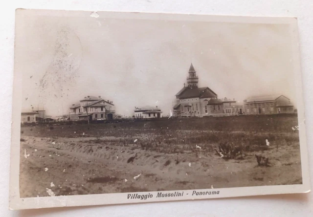 CARTOLINA VIAGGIATA FOTOGRAFICA Villaggio Mussolini Cagliari 1943 Ed. F ...