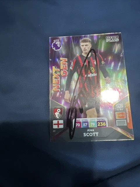 ALEX SCOTT (BOURNEMOUTH) hand signed 2024 Plus XL Adrenalyn Card Rare ...