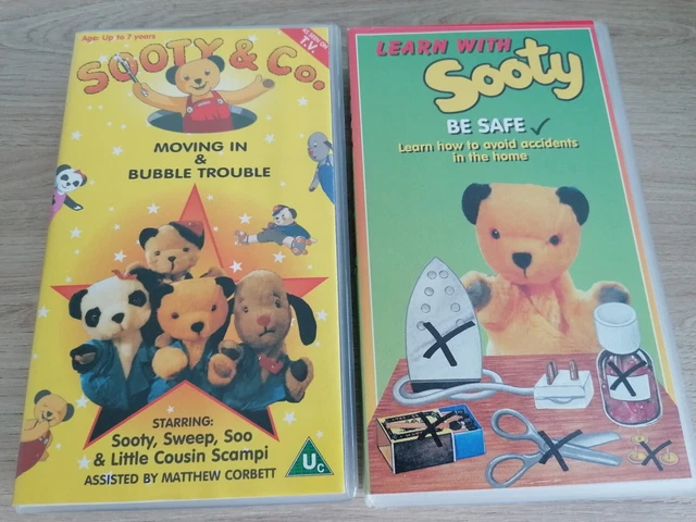 2 SOOTY VHS videos sooty & co moving in & bubble trouble and learn with ...