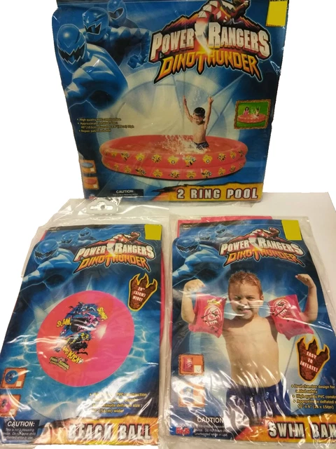 RARE NEW VINTAGE Power Rangers Dino Thunder Red Beach Ball Pool Swim ...