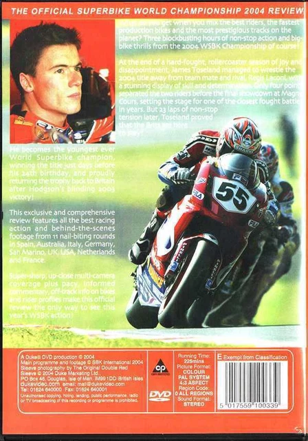 SUPERBIKE WORLD CHAMPIONSHIP Review 2004 Dvd Uk Seller £4.99 - PicClick UK