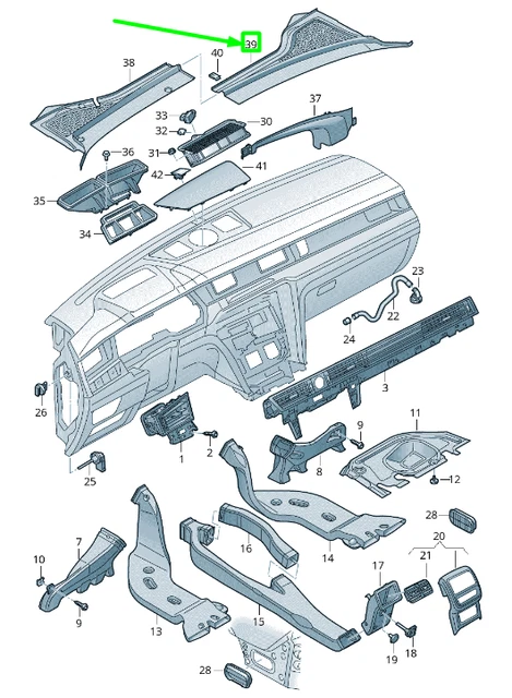 VW PASSAT B8 3G Couvercle de chambre de plénum avant droit LHD ...