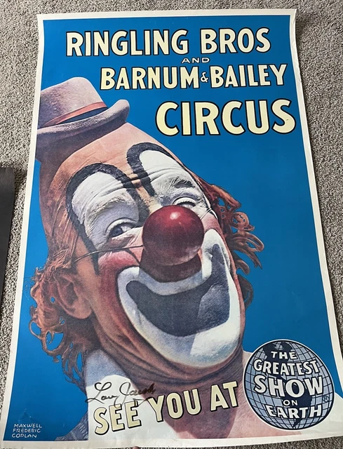 SIGNED LOU JACOBS Ringling Bros. And Barnum & Bailey Circus Poster £92. ...