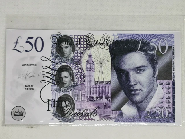 UK 50 POUNDS NOVELTY FANTASY NOTE Banknote ELVIS PRESLEY £5.00 ...