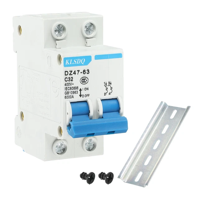 MINIATURE CIRCUIT BREAKER Low Voltage AC 32A 400V 2 Pole DZ47-63 C32 £11.83 - PicClick UK