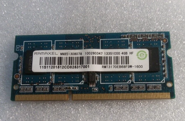 RAMAXEL RMT3170EB68F9W-1600 SO-DIMM 4GB PC3-12800S Speicher EUR 8,29 - PicClick DE