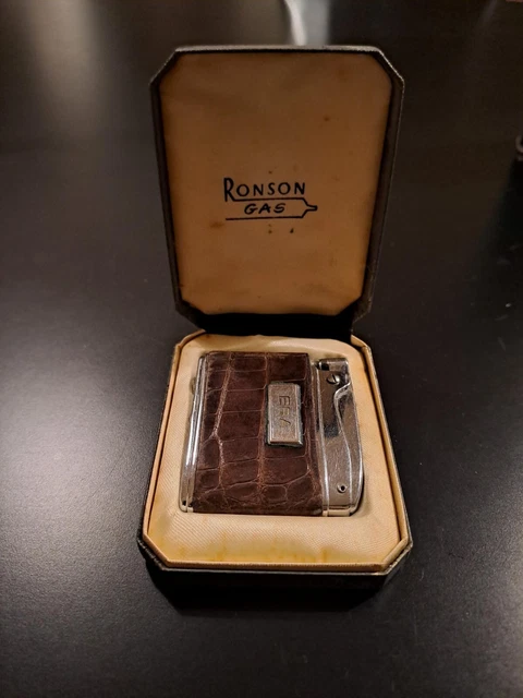 VINTAGE PETROL LIGHTER Ronson Adonis, steel and leather. EUR 65,00 ...