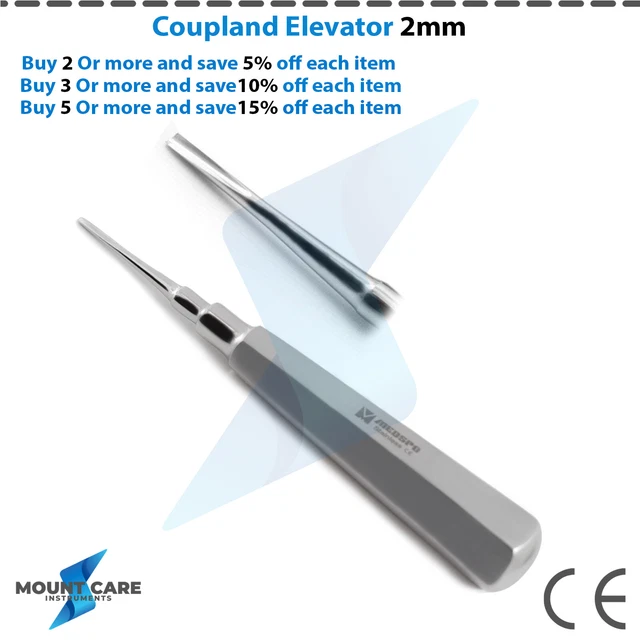 DENTAL ELEVATORS COUPLAND Elevators 2mm Extracting Surgical Root ...