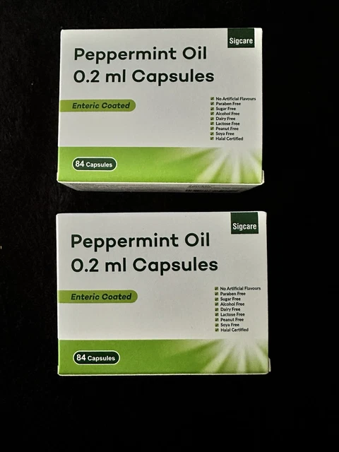 2 PACKS PEPPERMINT Oil Capsules 0.2 ml 84 capsules per pk Total 168 ...