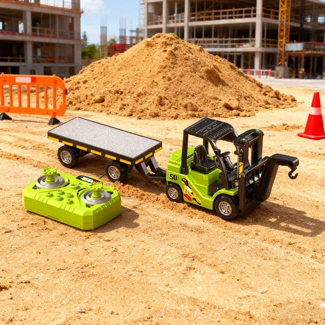 2 IN1 RTR 1/64 2.4G Mini RC Car Alloy Forklift Trailer Support App ...