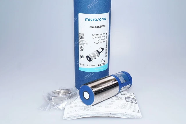 MICROSONIC MIC + 35/D / TC Ultrasonic Sensor Sn 65 350 MM Boxed, New £ ...