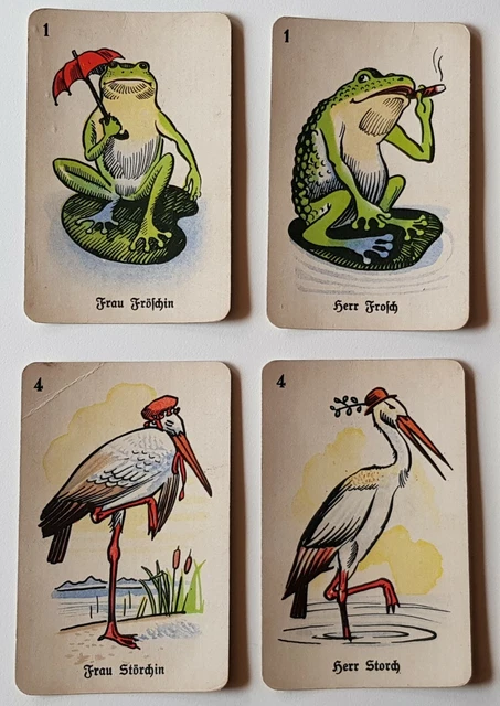 ALTES KARTENSPIEL SCHWARZER Peter Walter Scharff München Tiere ...
