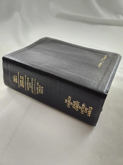 BLACK FAUX LEATHER Quad Holy Bible Book of Mormon Scripture Set LDS $50 ...