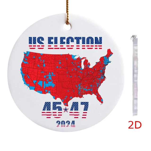 2024 TRUM* CHRISTMAS Orna ments US Election Map Ornament Funny W4A7 ...