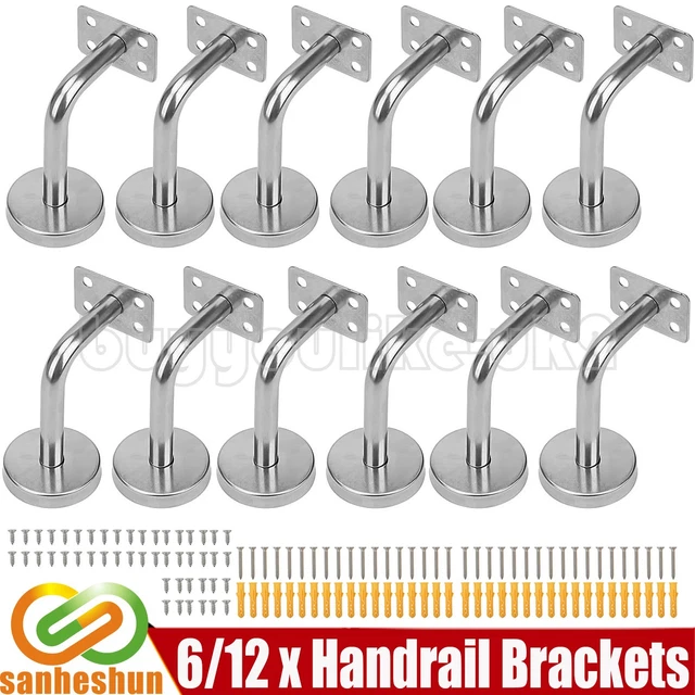 6-12 PACK HANDRAIL Brackets Stair Hand Rail Bracket Bannister Support ...