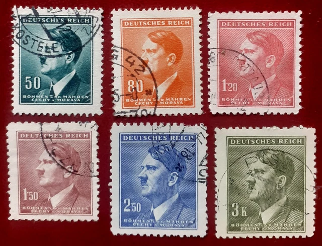 BRIEFMARKEN BÖHMEN UND Mähren Deutsches Reich Hitler Freimarken 1942 gestempelt EUR 2,00 ...