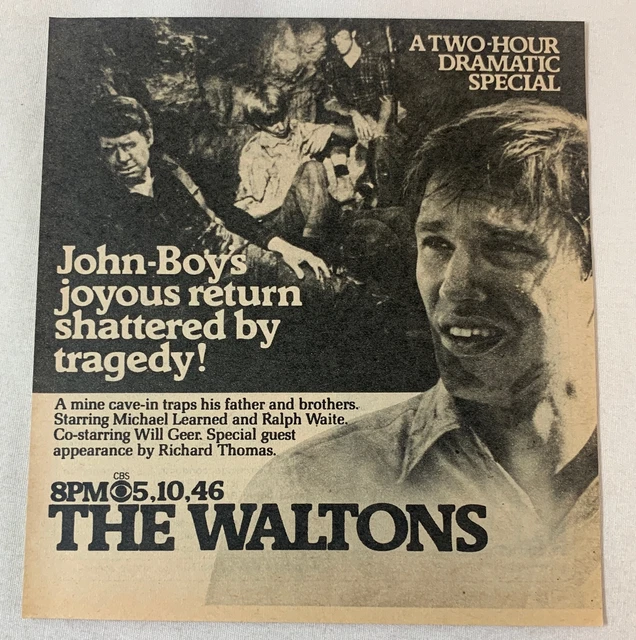 1978 CBS TV Ad ~ The Waltons John-Boy's Joyous Retour Shattered EUR 9 ...