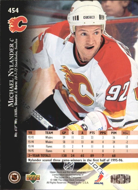 CARTE DE HOCKEY 1995-96 Upper Deck Calgary Flames #454 Michael Nylander EUR 2,21 - PicClick FR