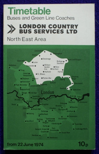 LONDON COUNTRY BUSES Green Line Coach Transport Timetable North East 22 ...