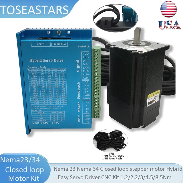 NEMA23 NEMA34 CLOSED-LOOP Stepper Motor 1.2Nm~12Nm Hybrid Servo Driver ...
