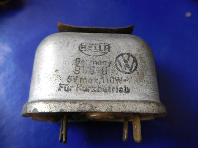 VW BUS T1 Beetle Karman Ghia Relay 6-Volt Light Headlights HELLA 91/6-8 ...