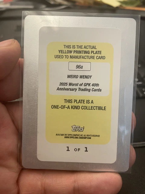 2025 TOPPS WORST of GPK 40th Anniversary Weird Wendy Yellow Printing ...