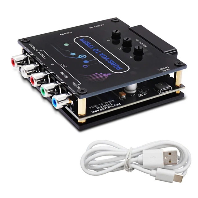 CONVERTITORE DA RGBS VGA a YPBPR SCART a YPBPR per 480i 480p 576i 576p ...