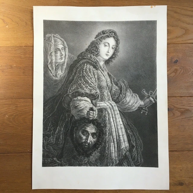 GRAVURE ANCIENNE LITHOGRAPHIE Judith décapitant Holopherne XIXè ...